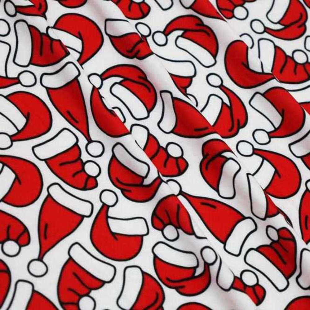 Santa Hats Double Brushed Poly Knit Basics