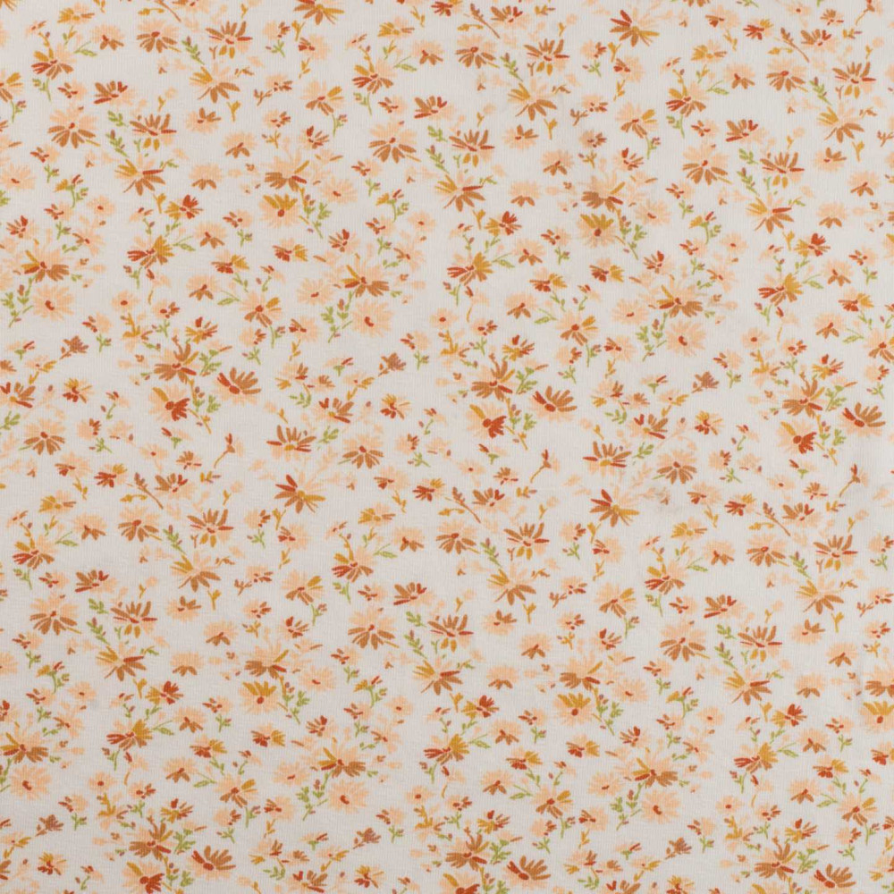 Peach Floral Cotton Lycra Knit Euro Knits KnitFabric.com