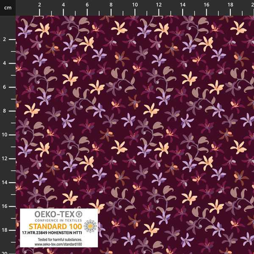 Stof Fabrics Mini Floral On Mustard Cotton Lycra Knit Stof