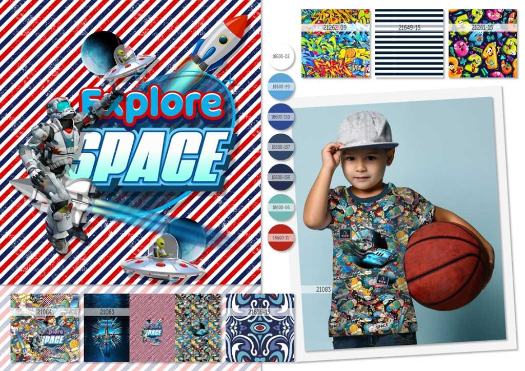 Explore Space Cotton Lycra 29" Panel Set Euro Knits KnitFabric.com