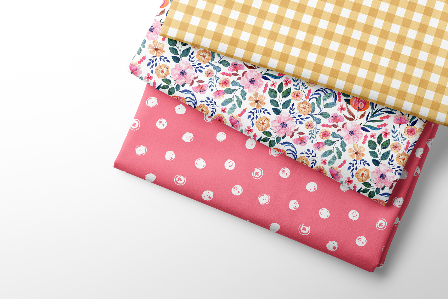 Custom Pink Squiggle Polka Dot Cotton Lycra Knit