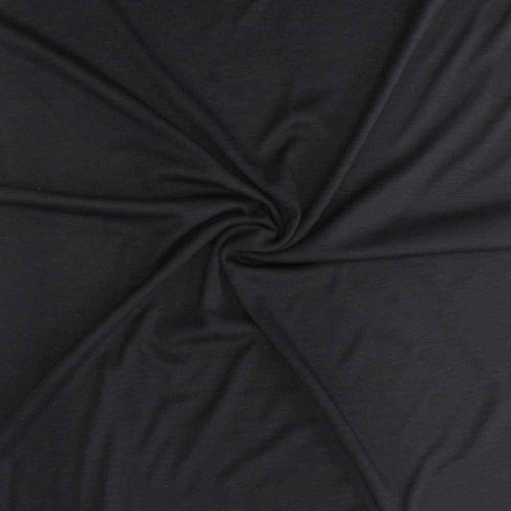 Dark Charcoal Wool Interlock - KnitFabric.com