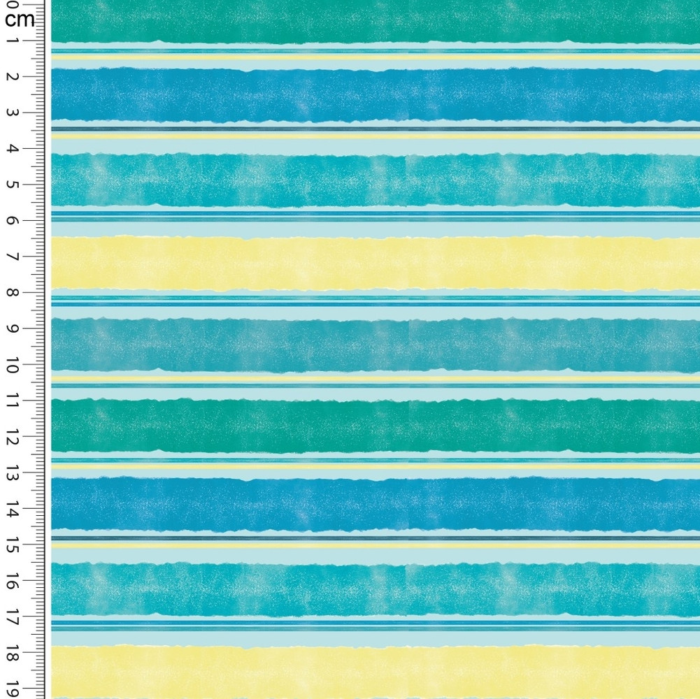 Watercolor Aqua Stripe Cotton Lycra