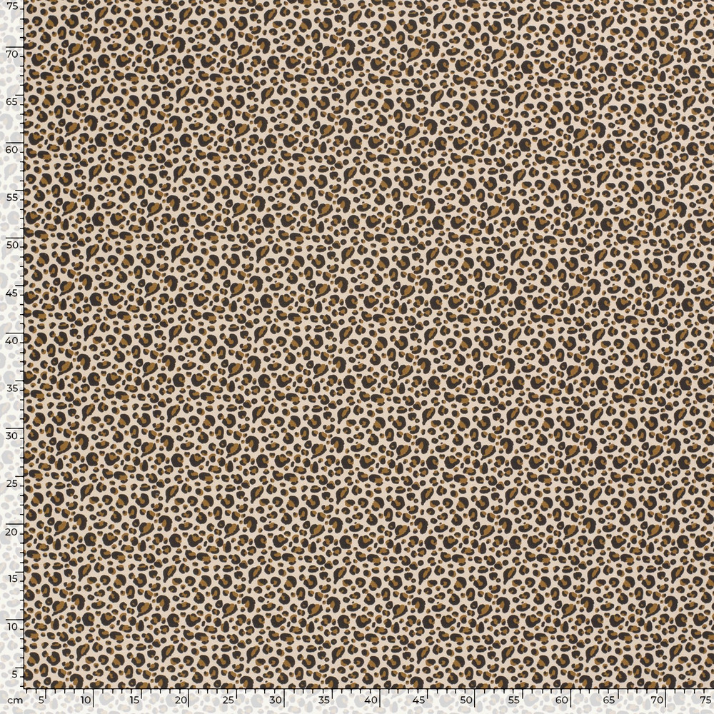 Tan Leopard Print Cotton Lycra - KnitFabric.com