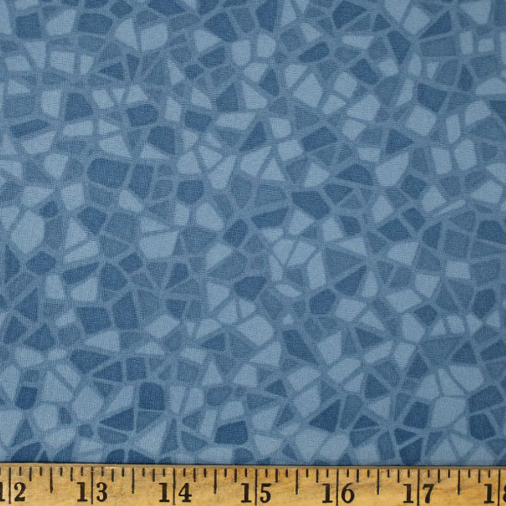 Blue Mosaic Double Brushed Poly
