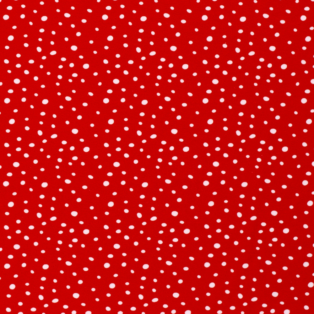 Mini Tossed Polka Dot On Red Cotton Lycra