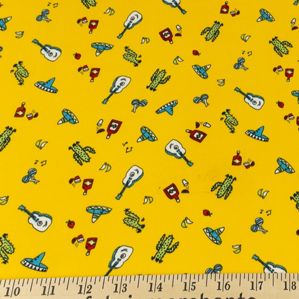 Fiesta On Yellow Double Brushed Poly