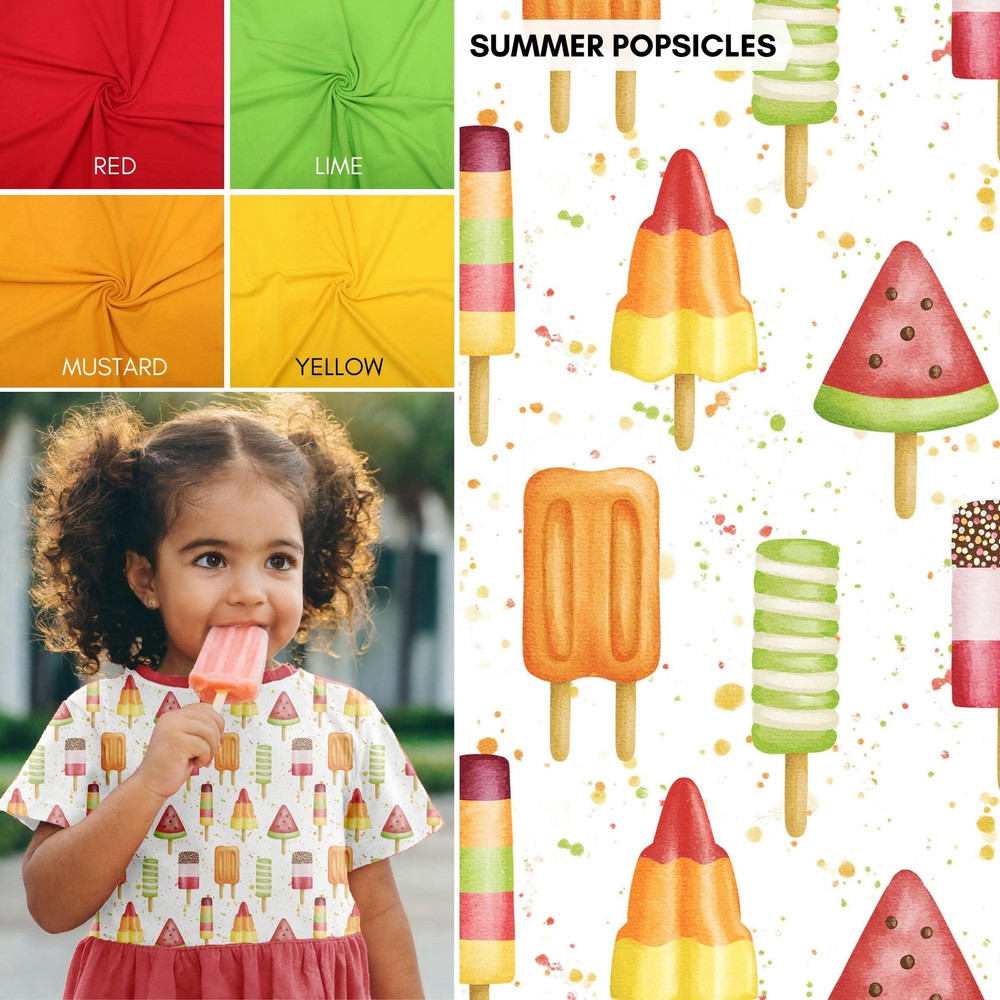 Custom Summer Popsicles Bamboo Cotton Lycra - KnitFabric.com