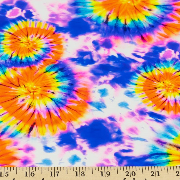Groovy Tie Dye Nylon Spandex - KnitFabric.com