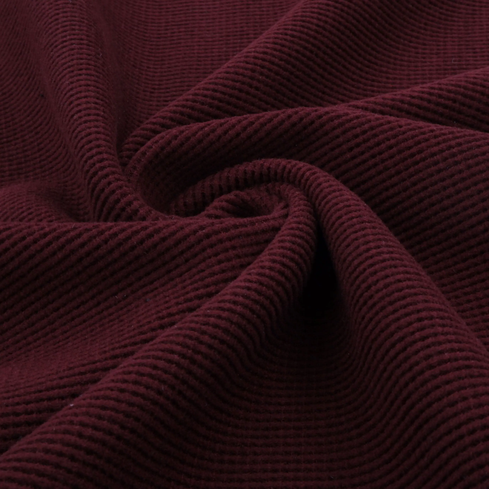 Burgundy Brushed Mini Waffle Knit - KnitFabric.com