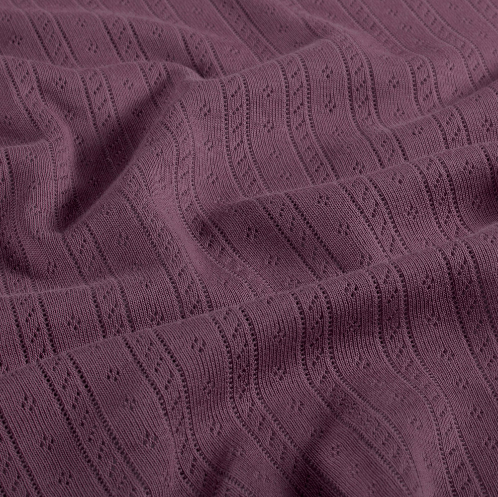 Dusty Purple Pointelle Rib Knit - KnitFabric.com