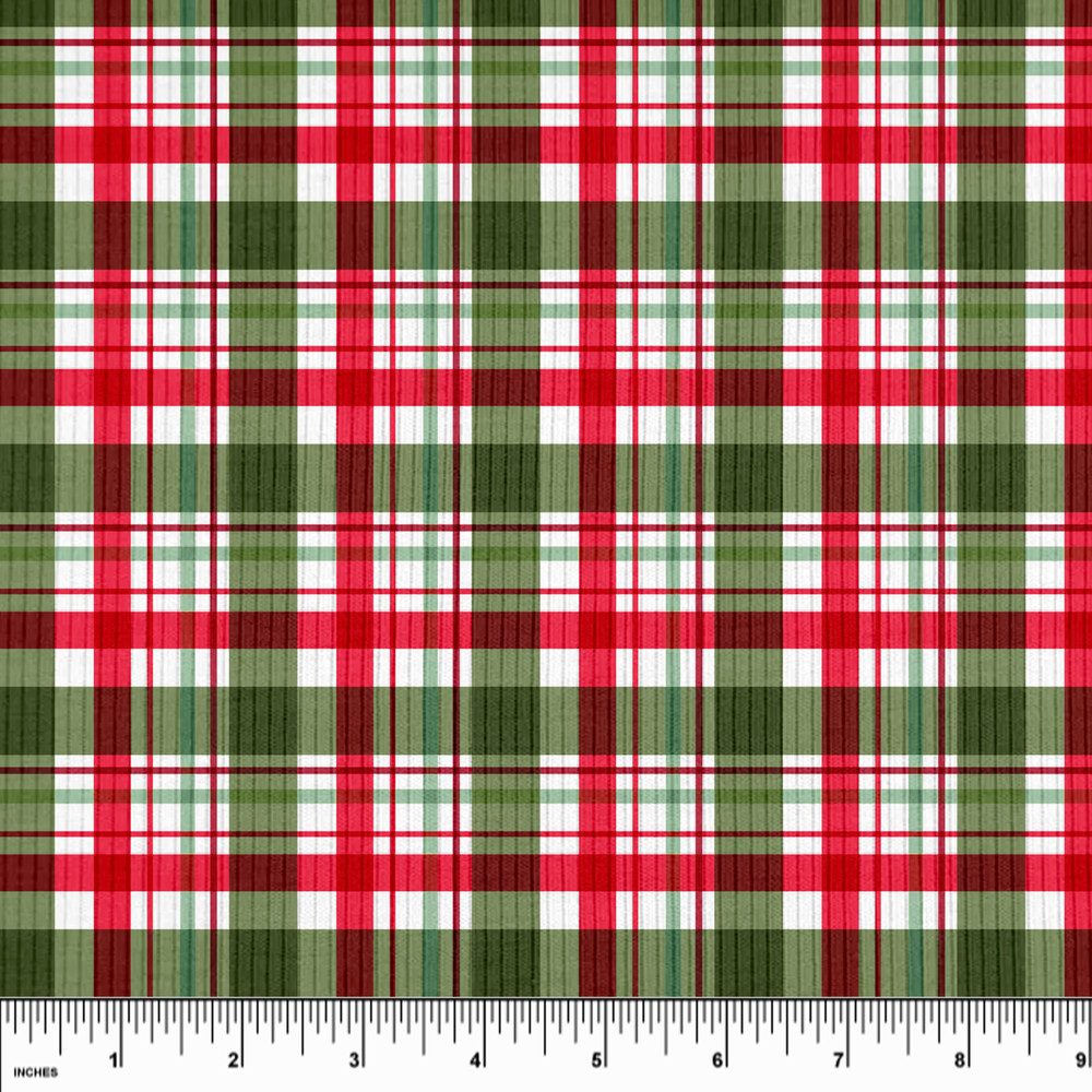 Custom Christmas Plaid Rib Knit - KnitFabric.com