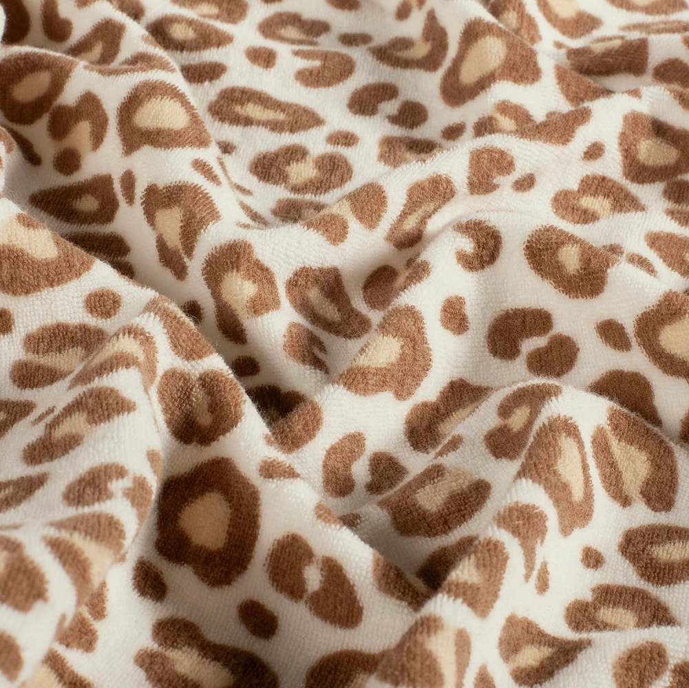Leopard Print Stretch Terry Knit - KnitFabric.com