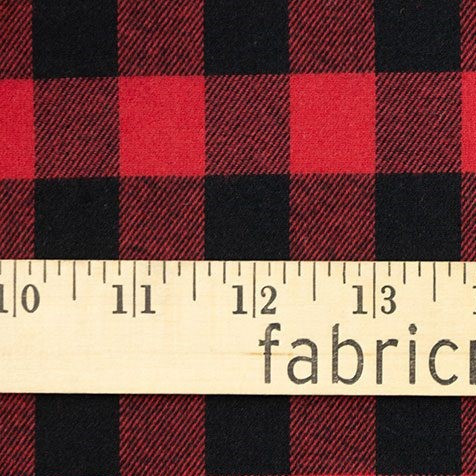 Classic Red & Black Buffalo Plaid Flannel - KnitFabric.com
