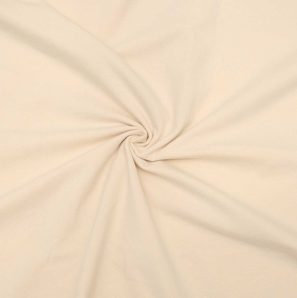 Cream Cotton Lycra Knit Solid Essentials