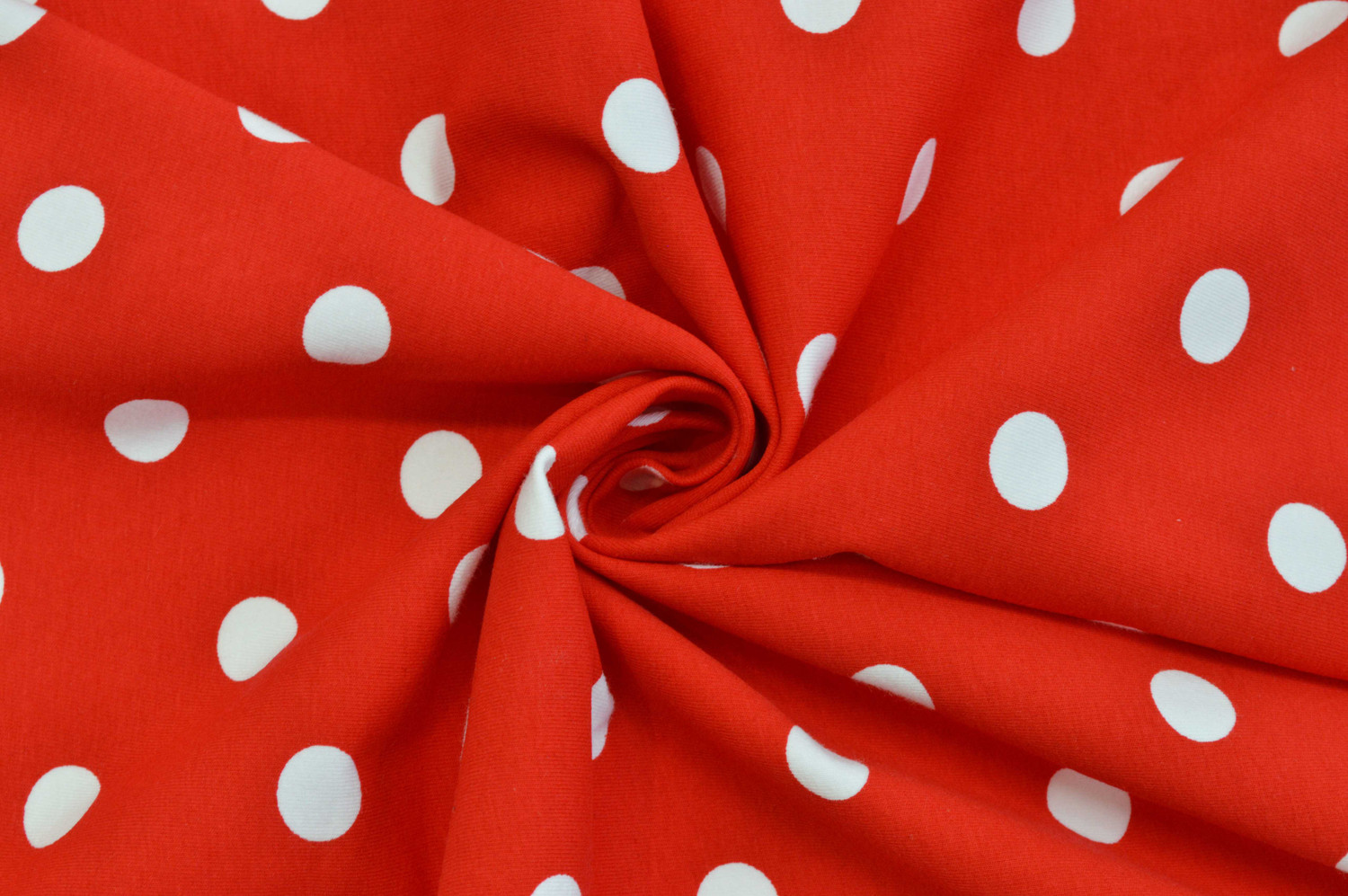 Knit Basics Red And White Polka Dot Cotton Lycra Knit Knit Basics