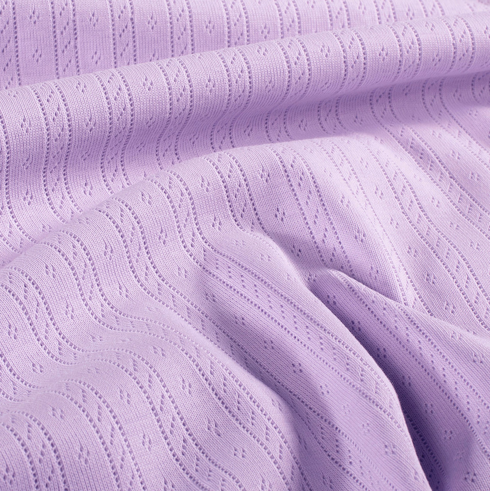Lilac Pointelle Rib Knit - KnitFabric.com