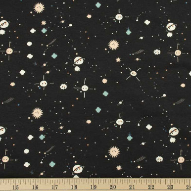 Birch Planetary Soft Black Interlock Knit Birch KnitFabric.com