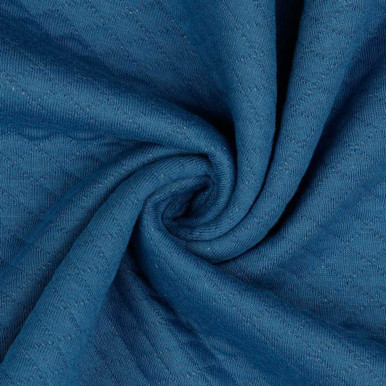 Blue Quilted Knit Euro Knits KnitFabric.com