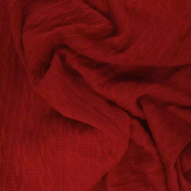 Red Cable Sweater Knit Knit Basics KnitFabric.com