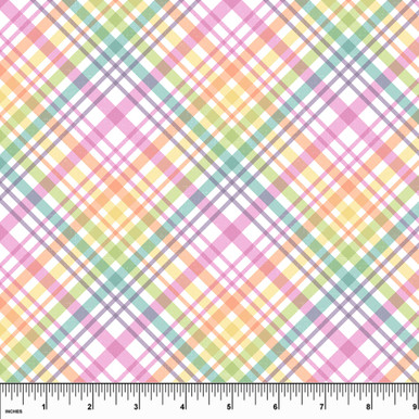 Custom Pastel Easter Plaid Cotton Lycra Knit KnitFabric.com KnitFabric.com