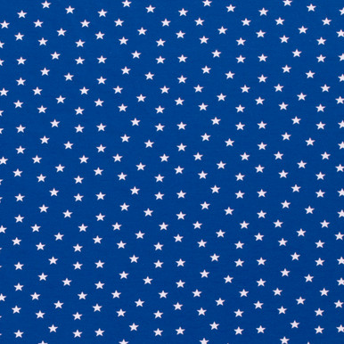 Mini Stars on Royal Blue Cotton Lycra - KnitFabric.com