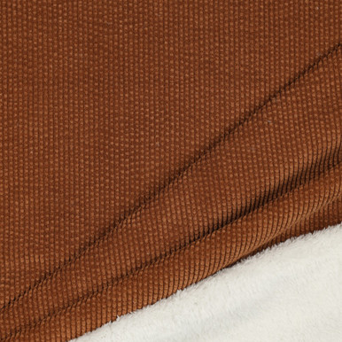 Rust Faux Fur Corduroy - KnitFabric.com