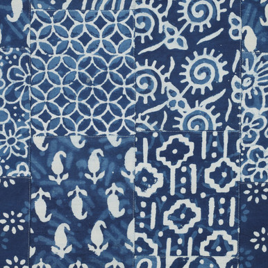 Indigo Patchwork Batik Cotton - KnitFabric.com