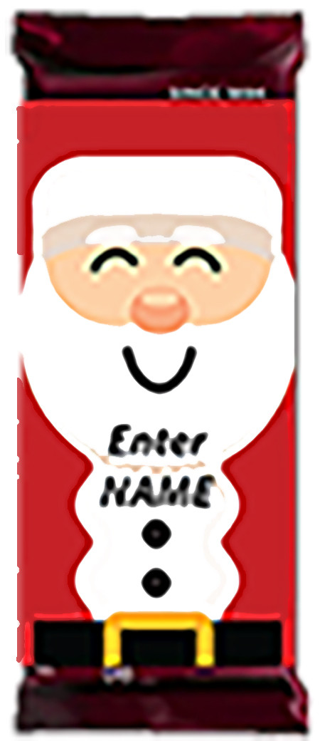 Santa Custom Print Hershey Chocolate Bar Wrapper