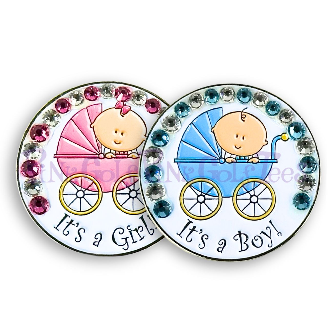 Bonjoc Gender Reveal Swarovski Crystal Ball Markers