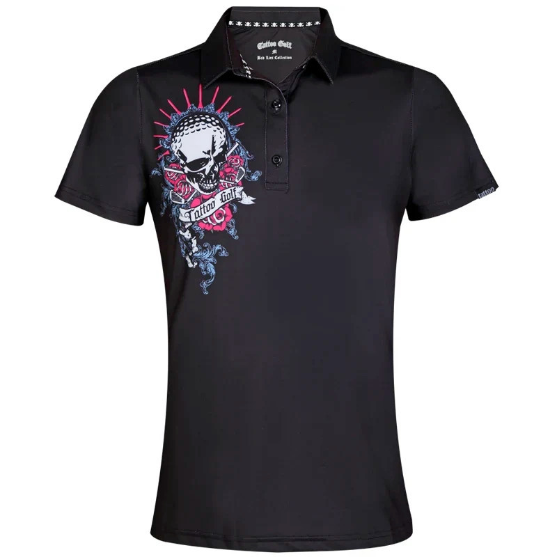 Tattoo Golf Bad Lies Couples Matching Golf Polos (Black)