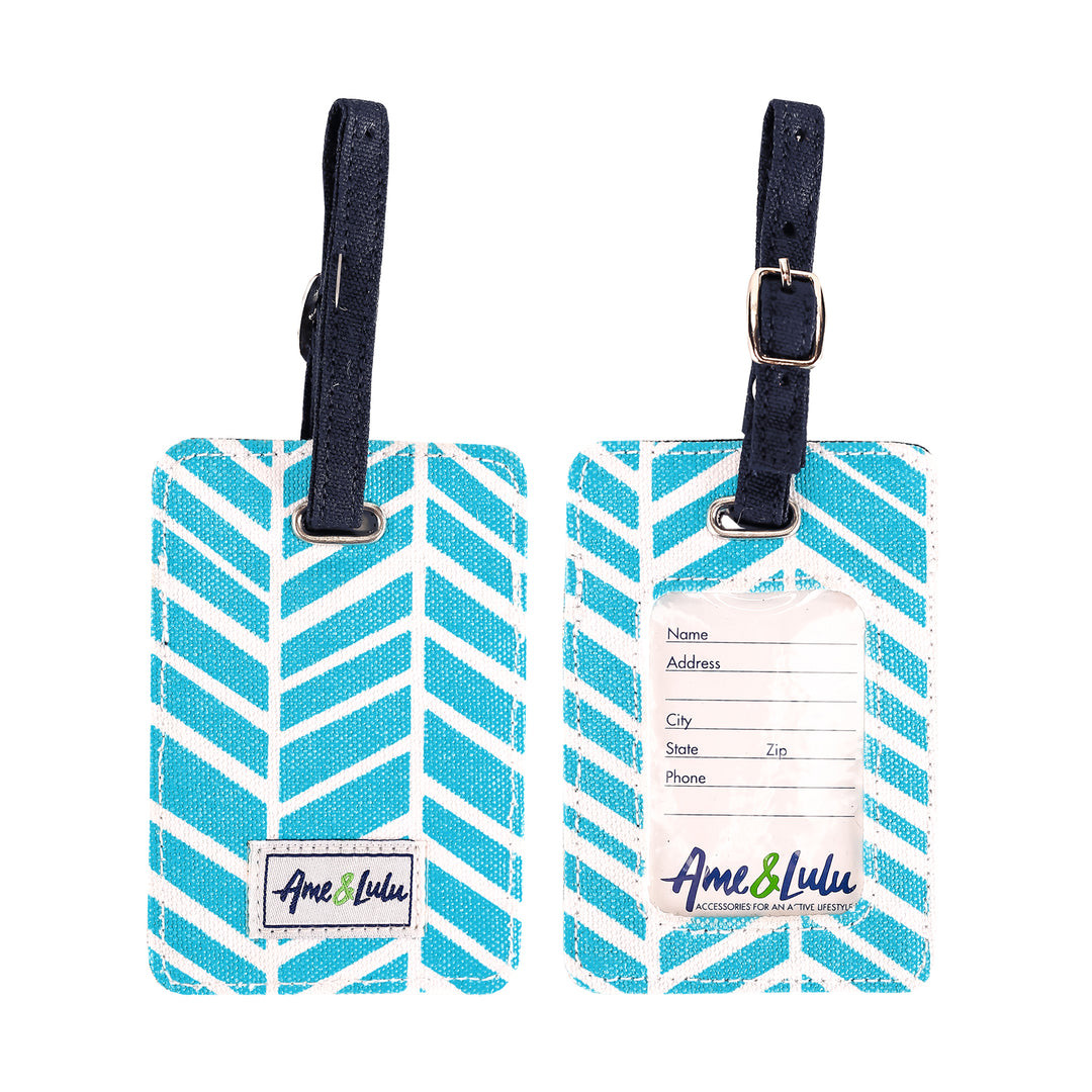 Tag Along Luggage Tag - Turquoise & Navy