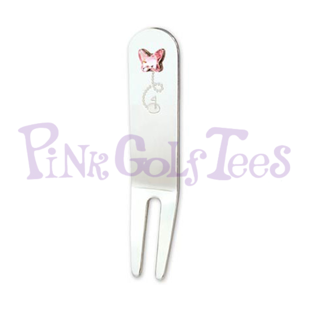 Bonjoc Pink Butterfly Crystal Divot Tool | Golf Accessories – Pink Golf ...