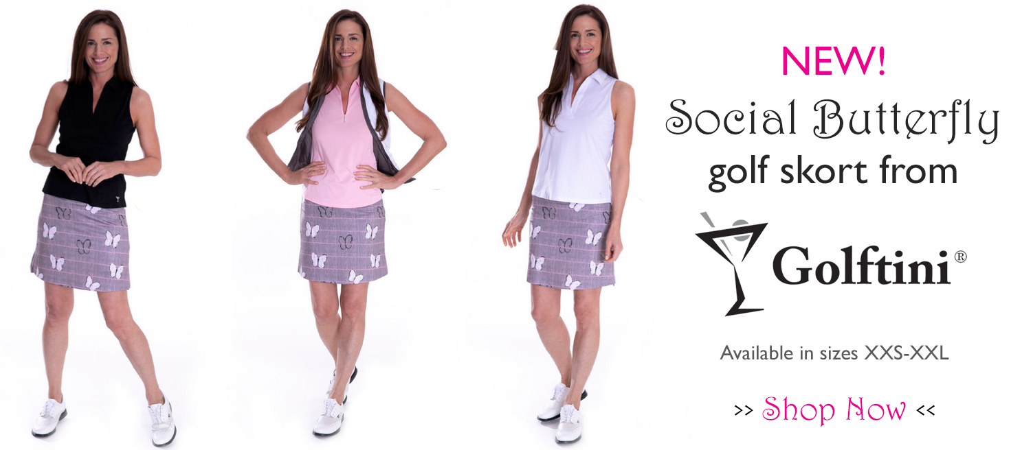 New! Social Butterfly skort from Golftini - Pink Golf Tees