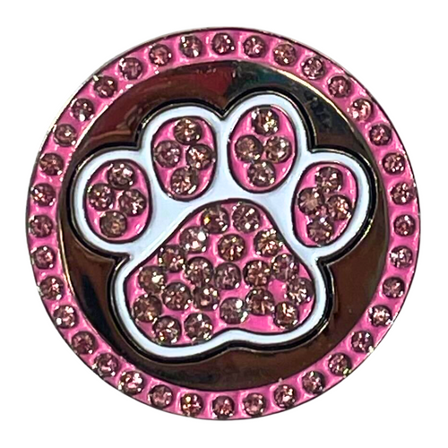 Abigale Lynn Pink Paw Print Crystal Golf Ball Marker