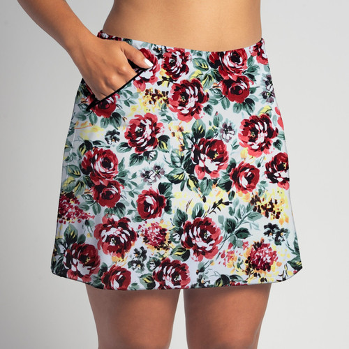 FestaSports Golf/Walking Zipper Pocket Skort - Roses