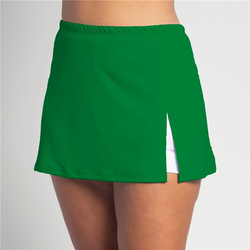 FestaSports Kelly Green with White Shorts Side Slit Skort