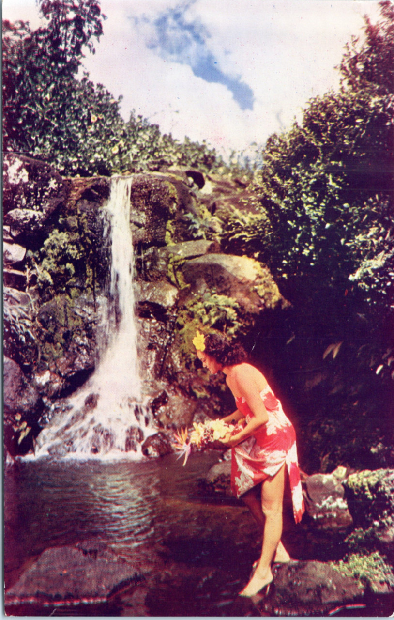Hawaiian Maiden by waterfall - The Gayraj