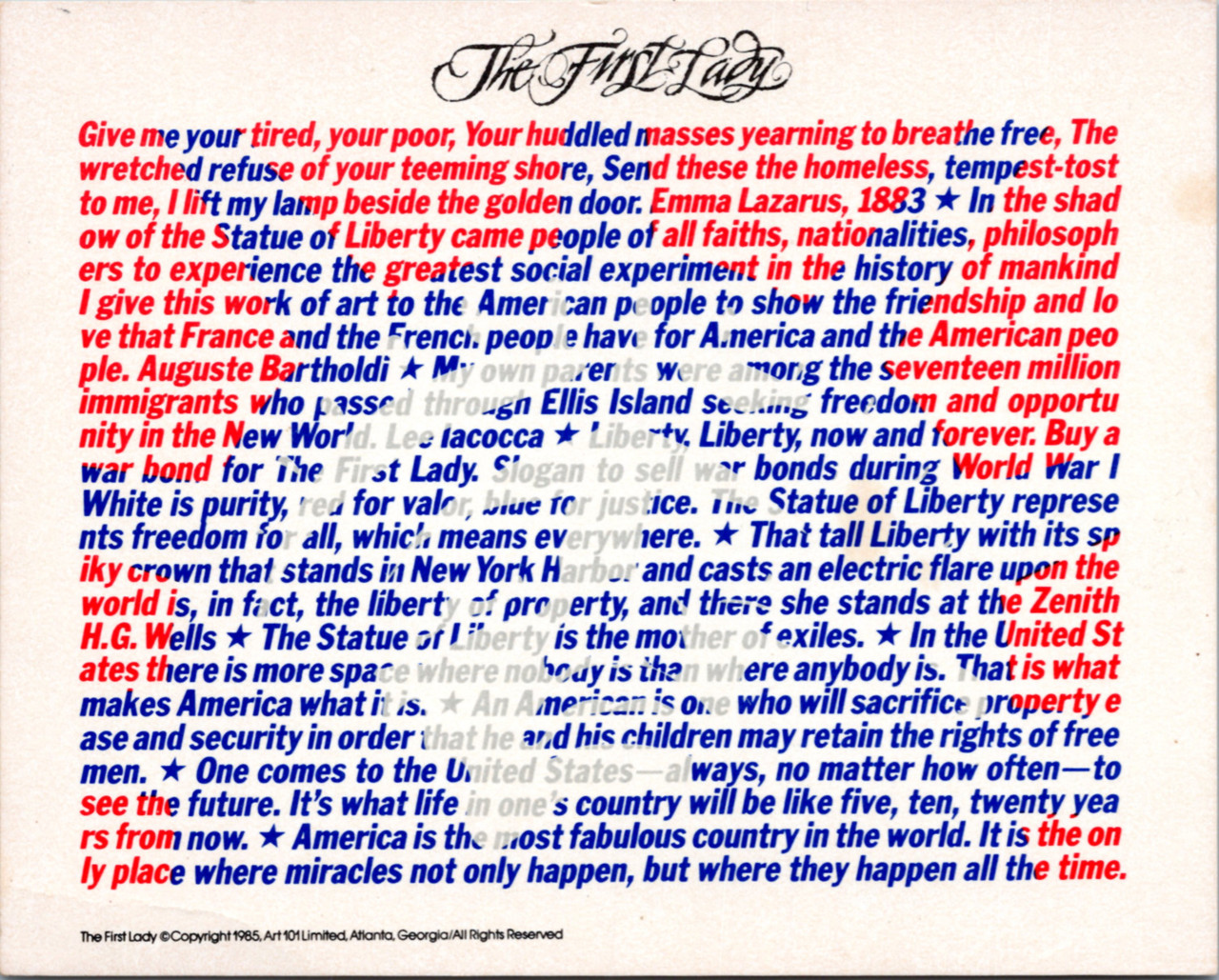 The First Lady - Statue of Liberty quote - The Gayraj