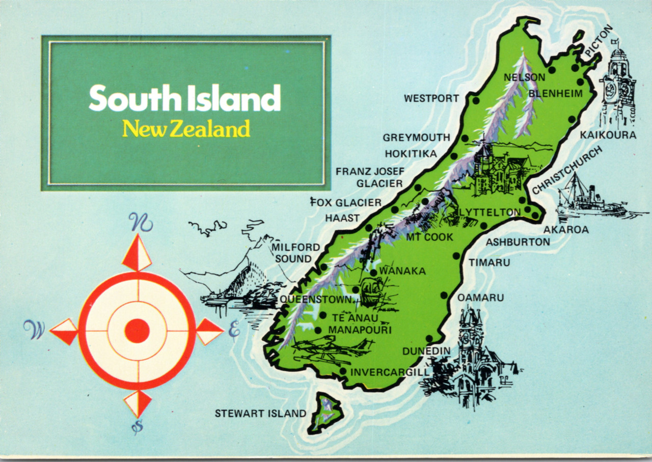 Map - South Island New Zealand - The Gayraj