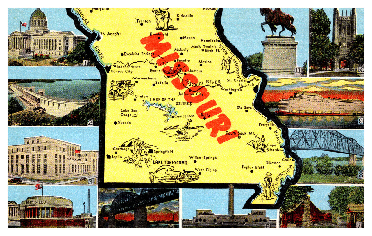 Missouri Map with Pictures (29-668) - The Gayraj
