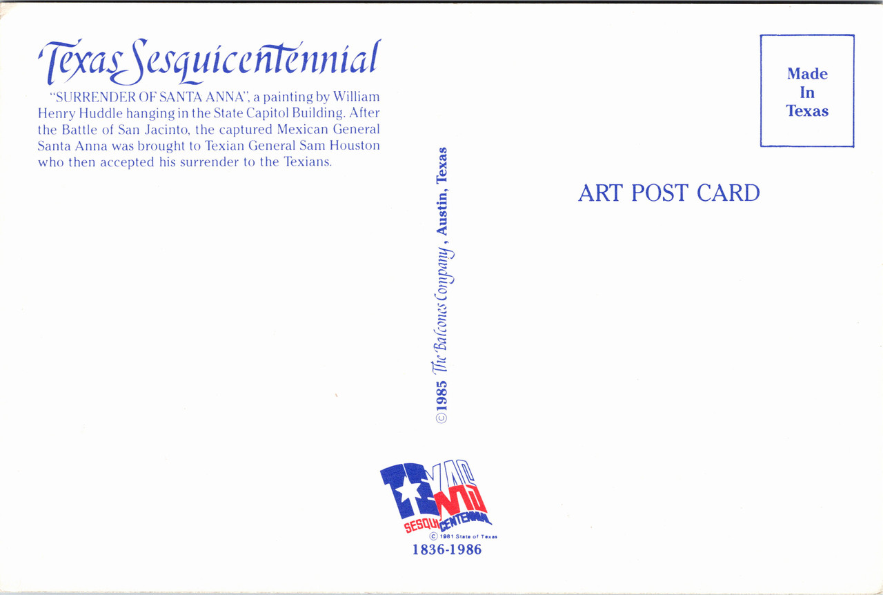 Surrender of Santa Anna painting in State Capitol by William Henry ...