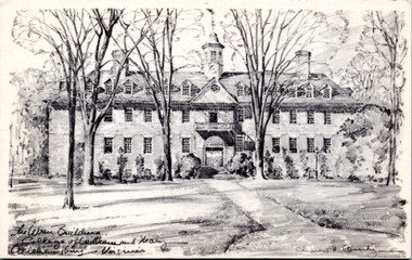 Charles Overly drawing of Wren Building - College of William and Mary ...