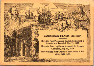 Jamestown Island Virginia ticket stub postcard - The Gayraj