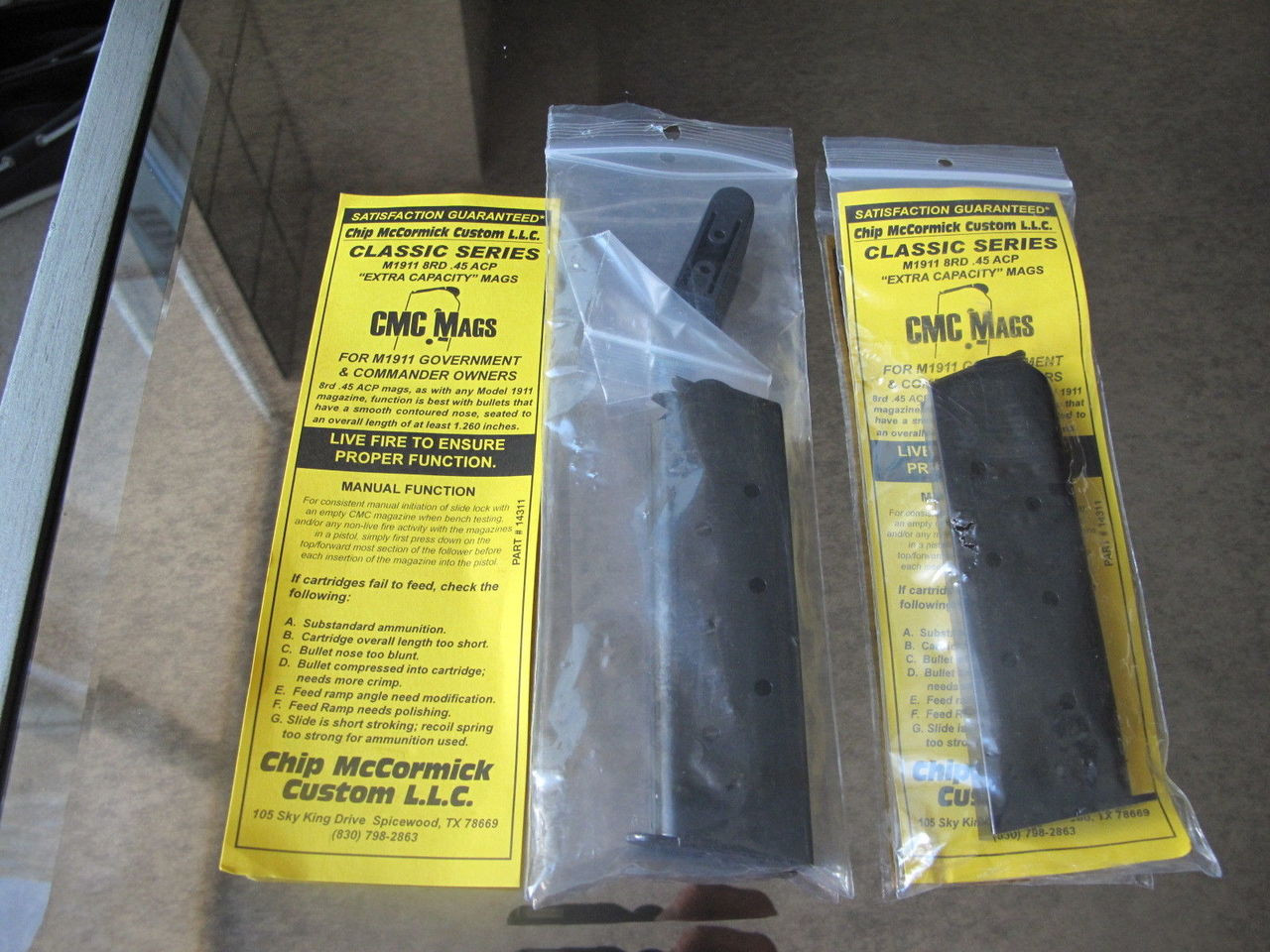 Five PACK Chip McCormick 1911 8 Round Magazines Magazine 45ACP Full ...