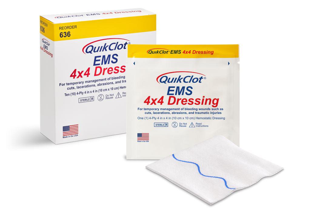 QuikClot 4X4 EMS Dressing | EOD Gear Tactical Medicine