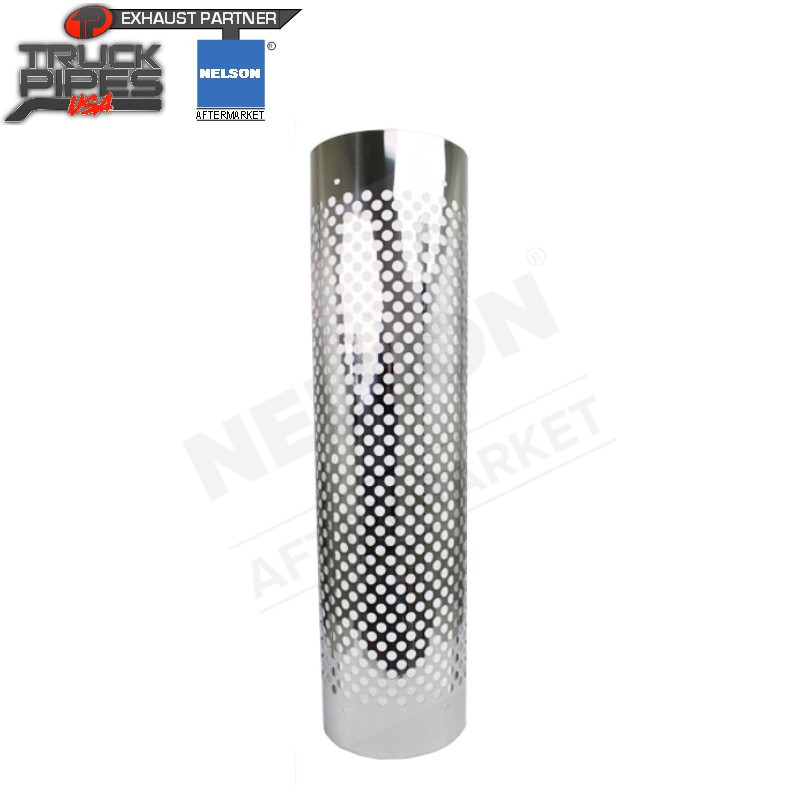 6" Muffler 1/2 Wrap SS x 48" Long SS Heat Shield with Holes