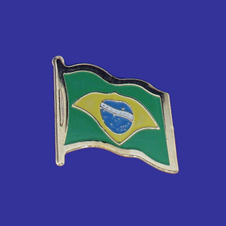 Brazil Single Flag Lapel Pin - fredsflags