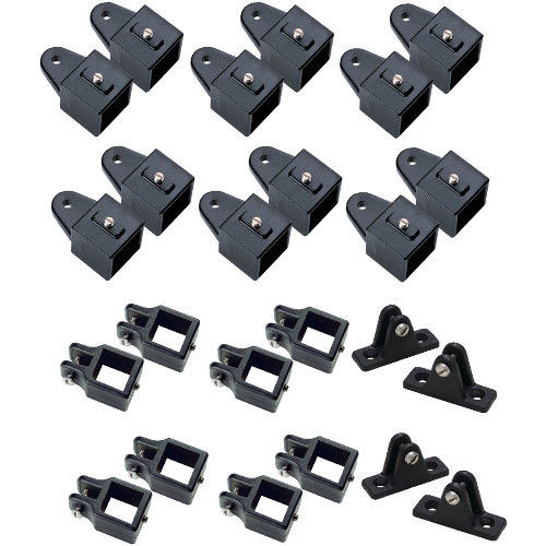 1 Inch Square Tubing 4 Bow Bimini Top With Supports Black Plastic ...