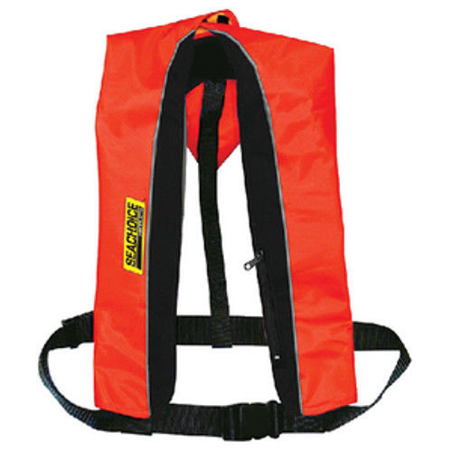 Red and Black Polyester Manual Inflatable Type V PFD Safety Life Vest ...